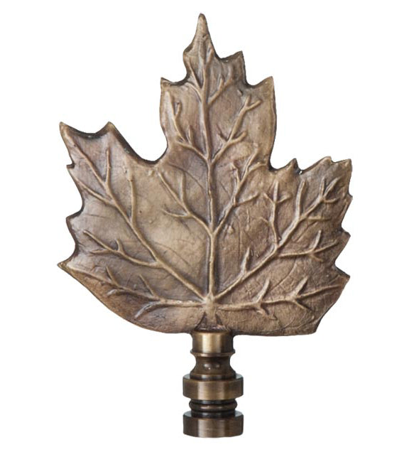 Cast Metal Maple Leaf Lamp Finial, 3-3/4" Tall (11076A ...