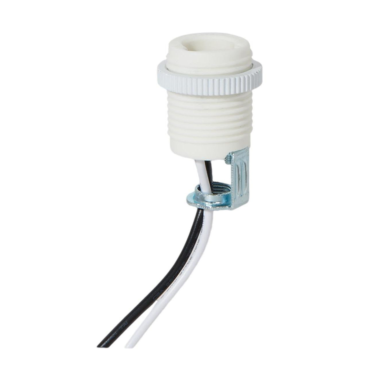 Candelabra Base Porcelain Threaded Keyless Socket with Retaining Ring ...